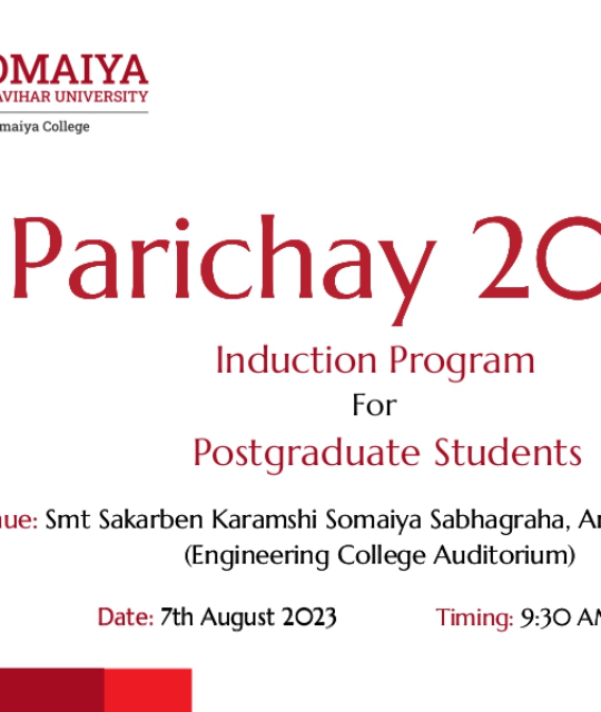 PG Student Induction Program | Somaiya Vidyavihar University