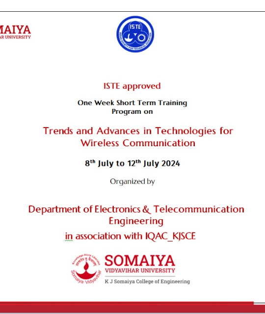 ISTE Approved One Week Short Term Training Program (STTP) on "Trends ...